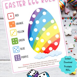 Easter Egg Roll Dice Game Easter Printable Game for Kids, Teens ...