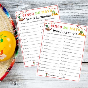 5 Cinco De Mayo Games Bundle L Fun Printable Game Mexican Fiesta Trivia ...