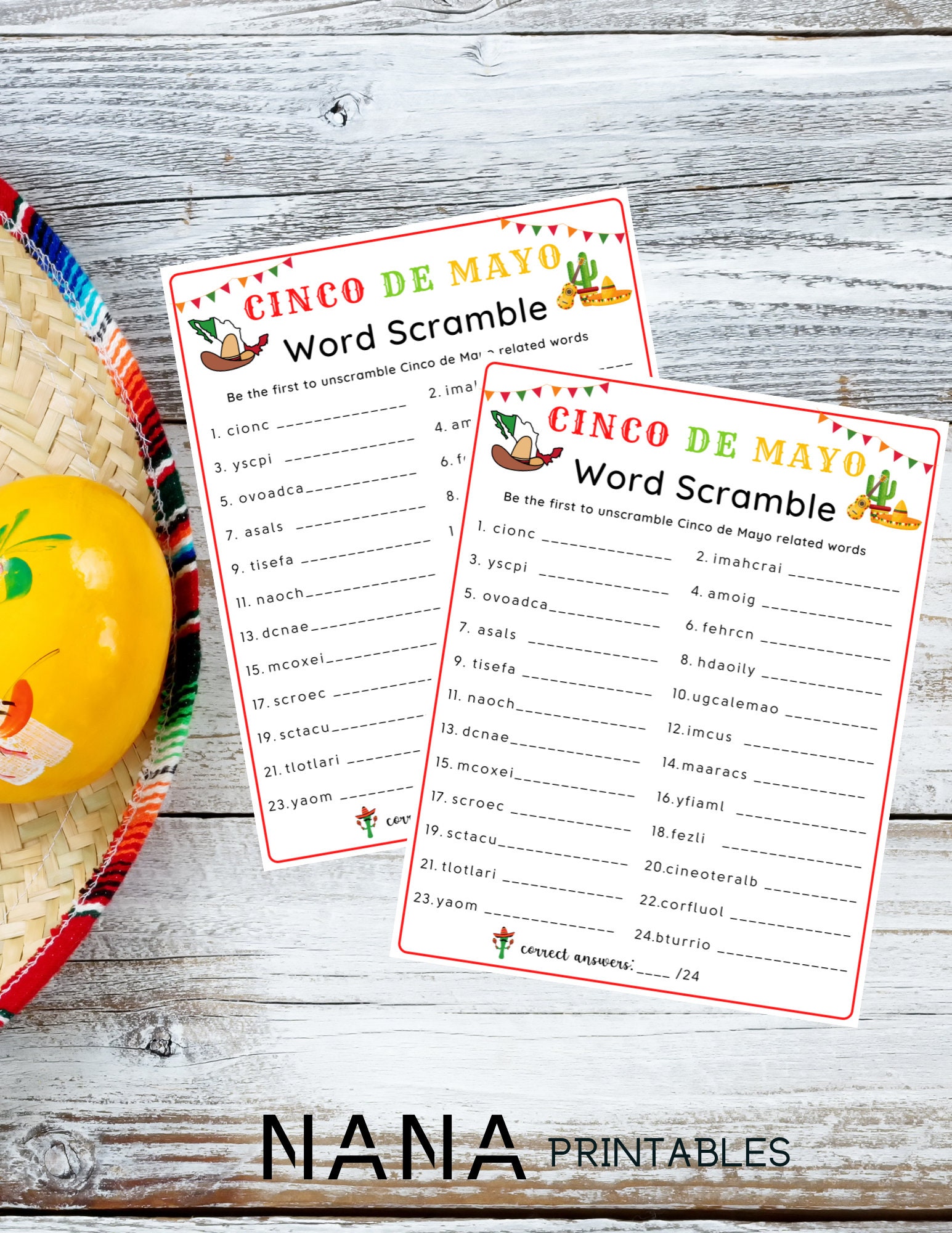 5 Cinco De Mayo Games Bundle L Fun Printable Game Mexican | Etsy