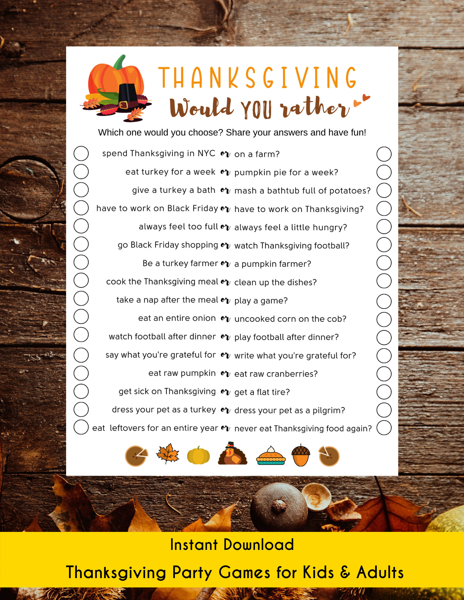 5 Thanksgiving Game Bundle Vol.1 Thanksgiving Printable - Etsy