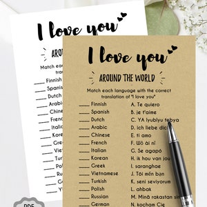 I Love You Around the World Bridal Shower Game, Printable, Bride ...