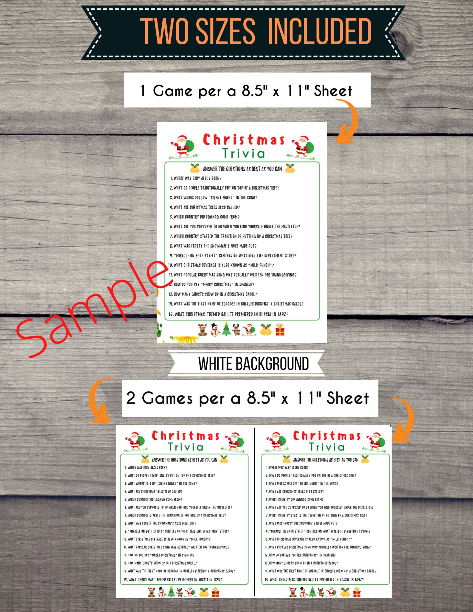 Christmas Game Movie Trivia Holiday Party Game Christmas Printable Game ...