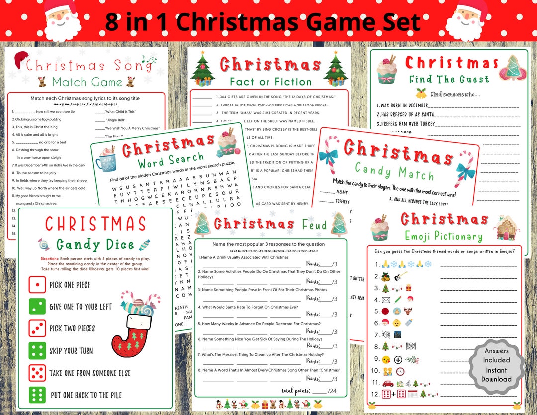 Christmas Party Game Bundle Christmas Game Printable Christmas Games ...