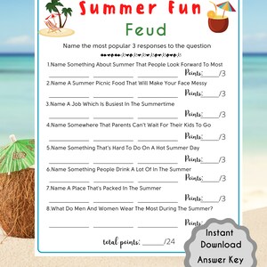 9 in 1 Summer Fun Game Bundle | Summertime Game | Summer Party Game ...