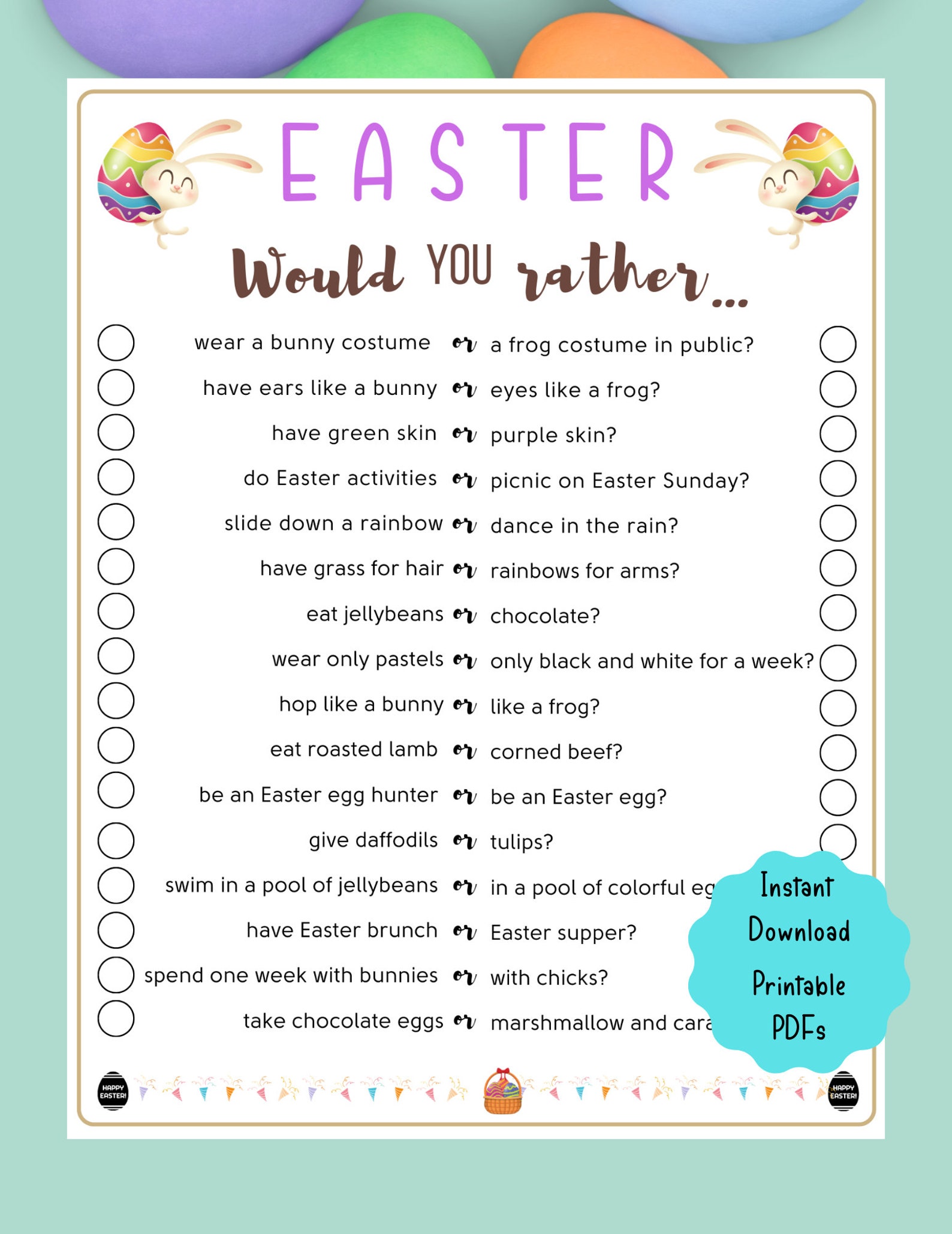 Easter Game Bundle for Kids: Trivia, Bingo, Word Scramble (PDF) - Etsy