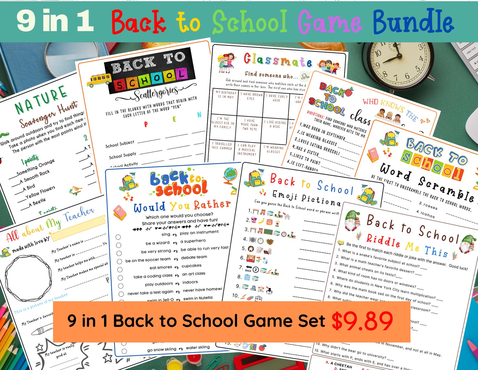 Back to School Emoji Pictionary Game Classroom Activity Printable Game ...