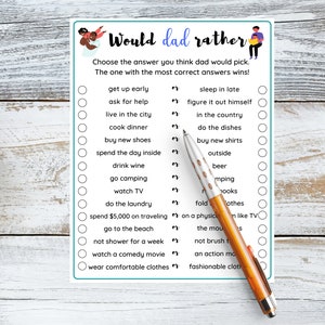 Father's Day Would Dad Rather | Father's Day Game for Kids & Adults ...