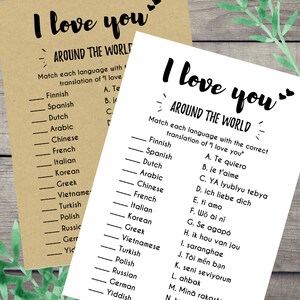 I Love You Around the World Bridal Shower Game, Printable, Bride ...