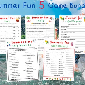 Summer Fun 5 Game Bundle Summertime Game Summer Party Game Printable ...