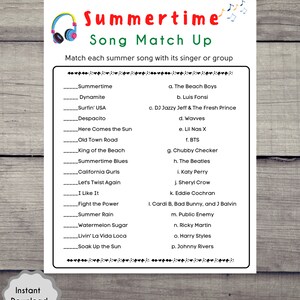 Summer Fun 5 Game Bundle Summertime Game Summer Party Game Printable ...
