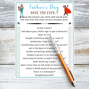 Father's Day 9 Game Bundle | Father's Day Game for Kids & Adults ...