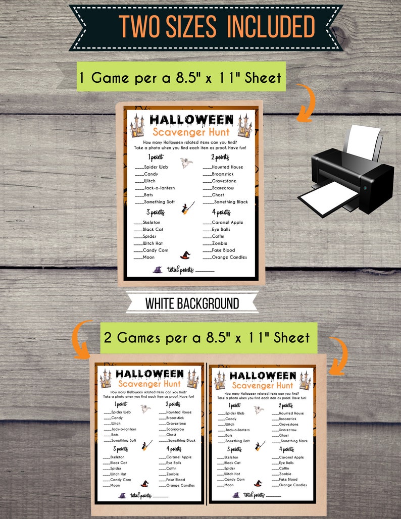 Halloween Scavenger Hunt Printable Game Halloween Activity Spooky ...