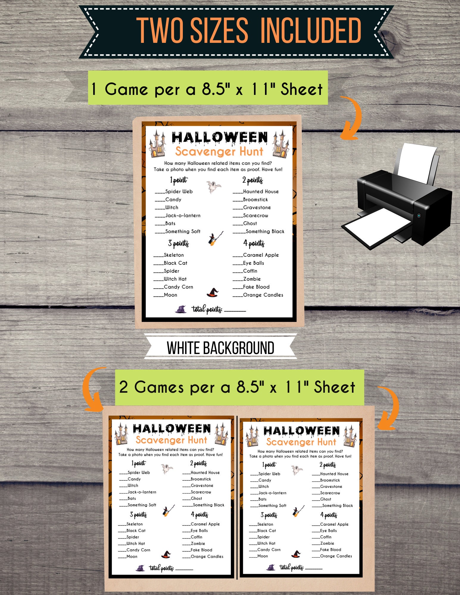 Halloween Scavenger Hunt Printable Game Halloween Activity Spooky ...