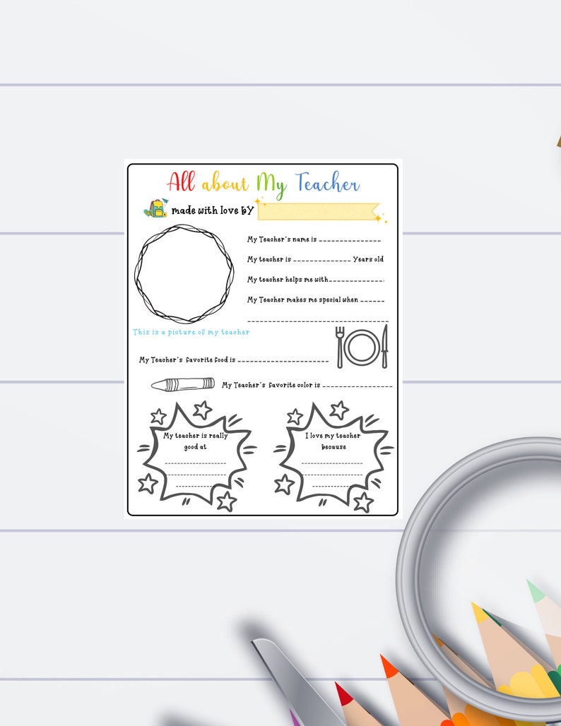 Back to School All About My Teacher Classroom Activity - Etsy