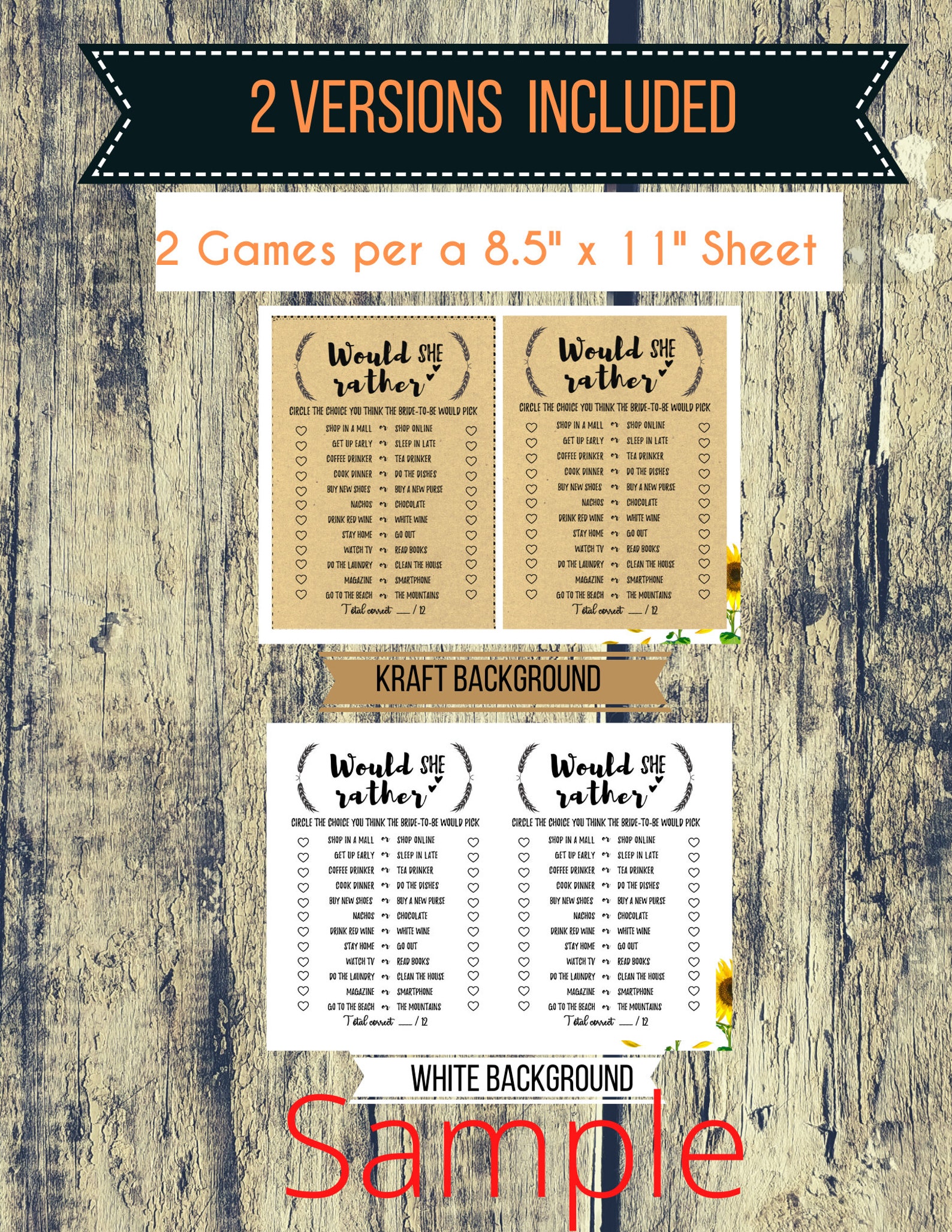Bridal Shower Games Bundle, 8 in 1 Bridal Shower Games, Bridal Shower ...