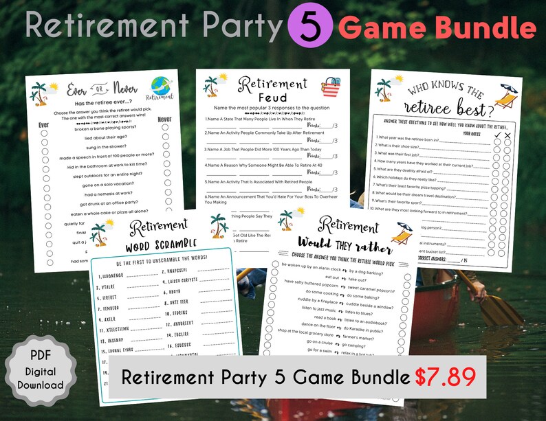 Retirement Party Game Bundle Retirement Game Fun - Etsy