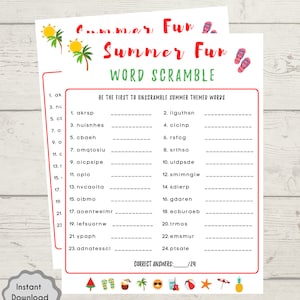 Summer Fun 5 Game Bundle Summertime Game Summer Party Game Printable ...
