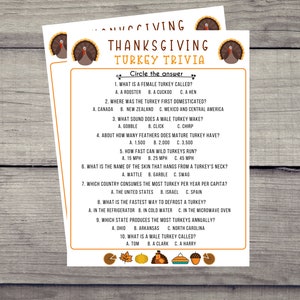 Thanksgiving Game Printable Thanksgiving Party Game for Kids Adults ...