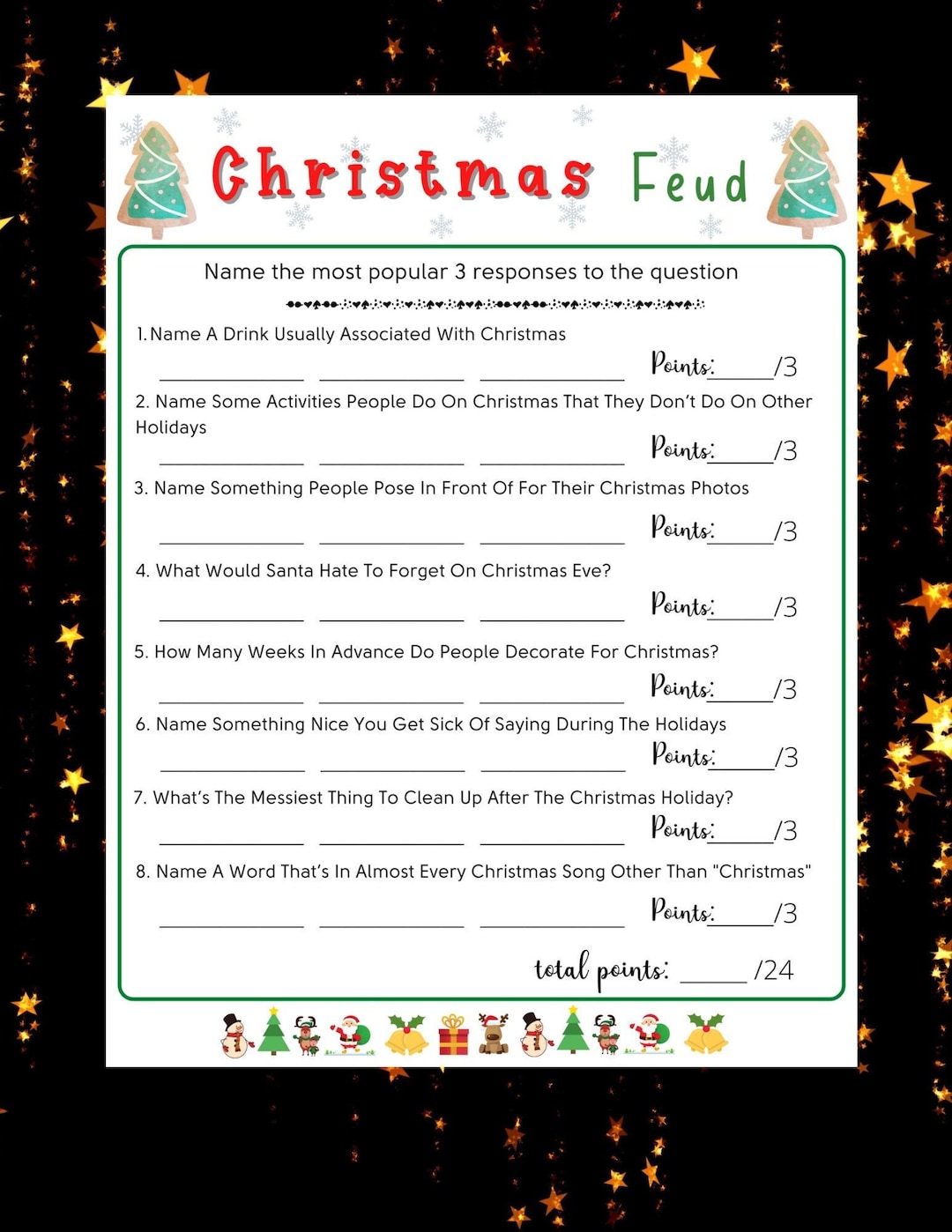 Christmas Feud Game Christmas Family Feud Christmas Friendly Feud ...
