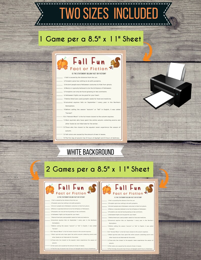 Fall Fact or Fiction Game: Autumn Thanksgiving Activity (PDF Download ...