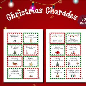 Christmas Charades Game, Holiday Party Game, Christmas Printable Game ...