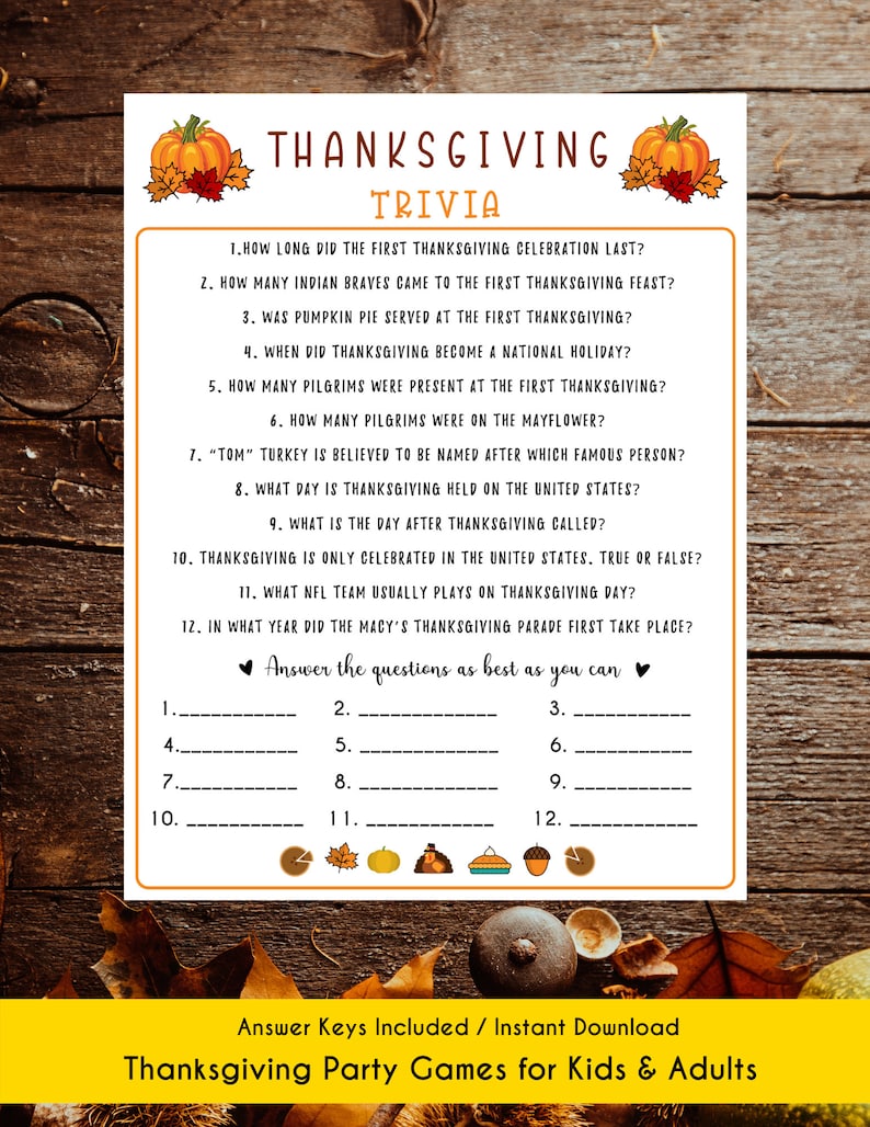 5 Thanksgiving Game Bundle Vol.1, Thanksgiving Printable Games ...