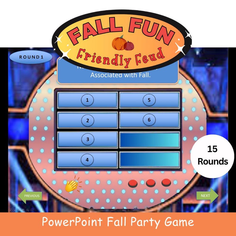 Fall Family Feud Powerpoint Game: Editable Party Trivia (digital ...