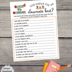 Back to School 6 Game Bundle Classroom Game for Kids - Etsy