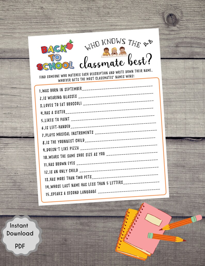 Back to School 6 Game Bundle Classroom Game for Kids - Etsy