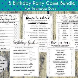 Fun Teen Boys Birthday Game Bundle | Birthday Party Games| Teenage Boys ...