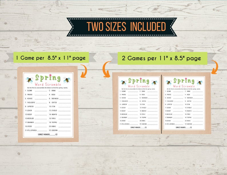 Spring Word Scramble Printable Game Fun Spring Party Games Spring ...