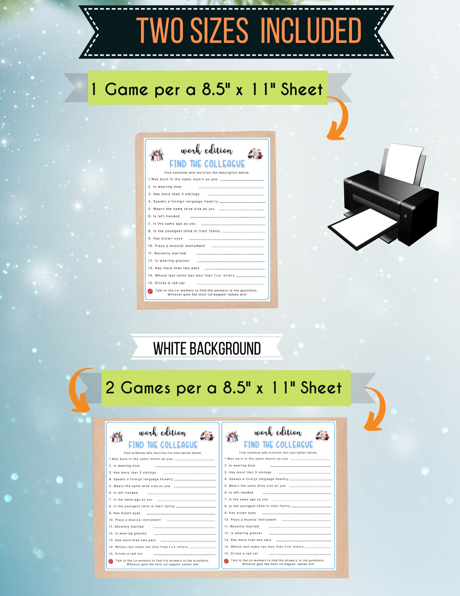 Printable Find the Colleague Office Party Game (PDF Files) - Etsy