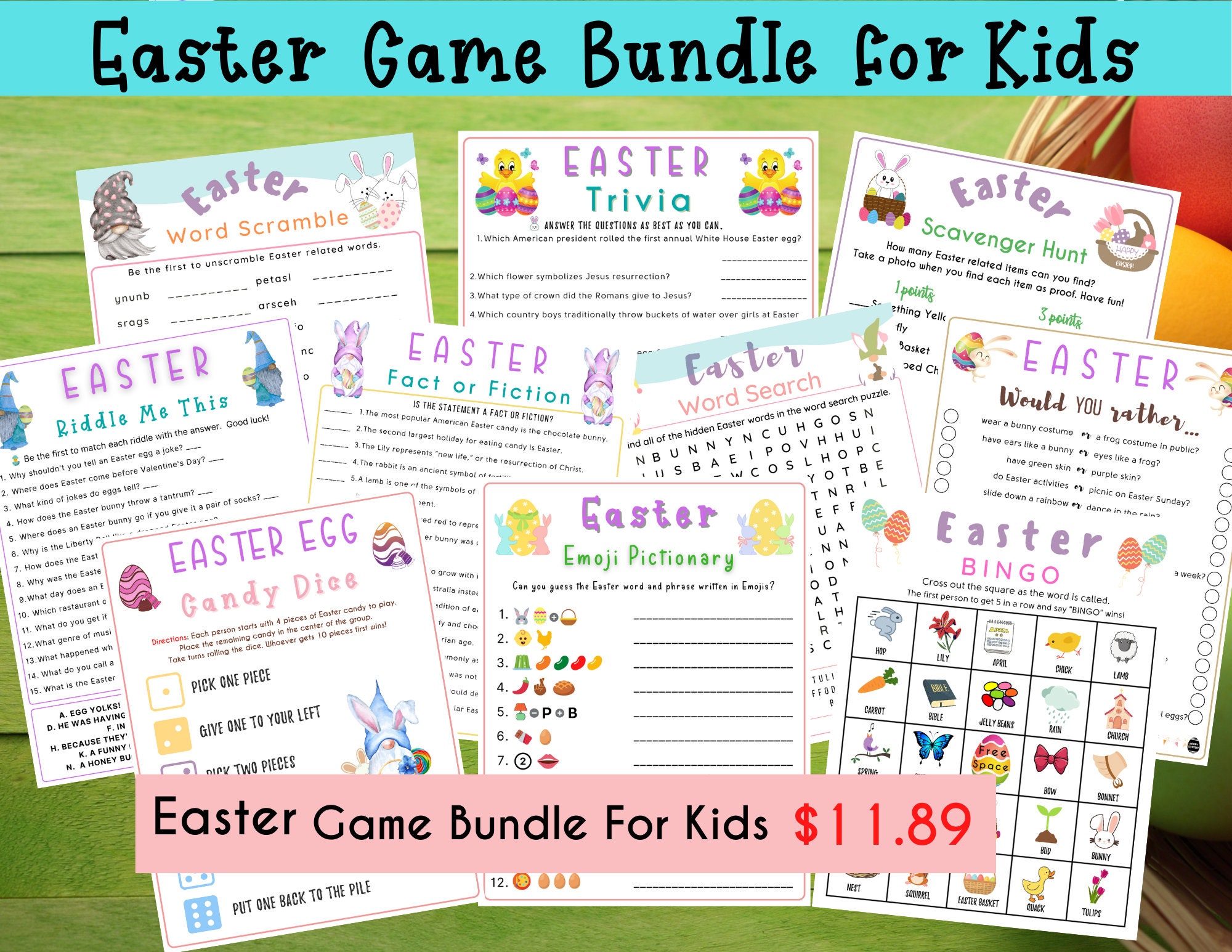 Easter Word Search Game Easter Printable Game for Kids & | Etsy