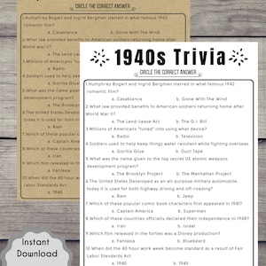 Born in 1940 Birthday Games Bundle 85th Birthday Party Games 1940 ...