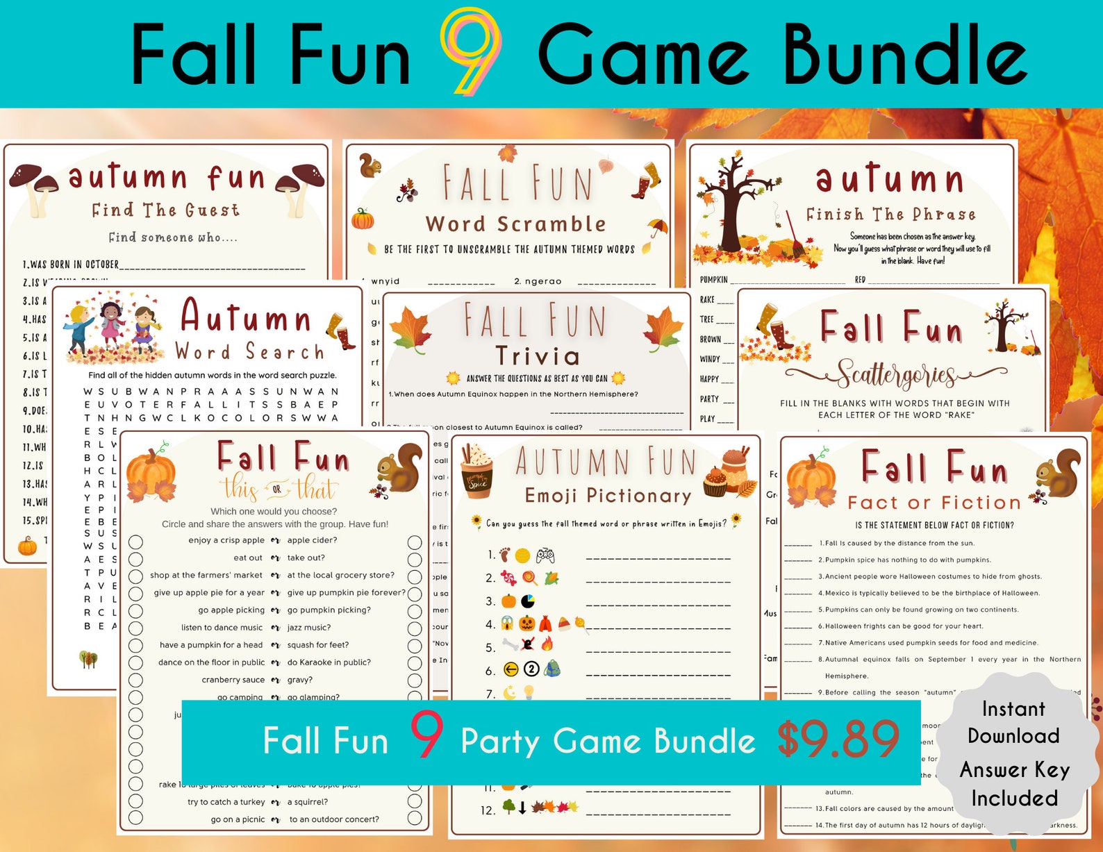 Fall Fun This or That Game | Autumn Game | Party Games | Family ...