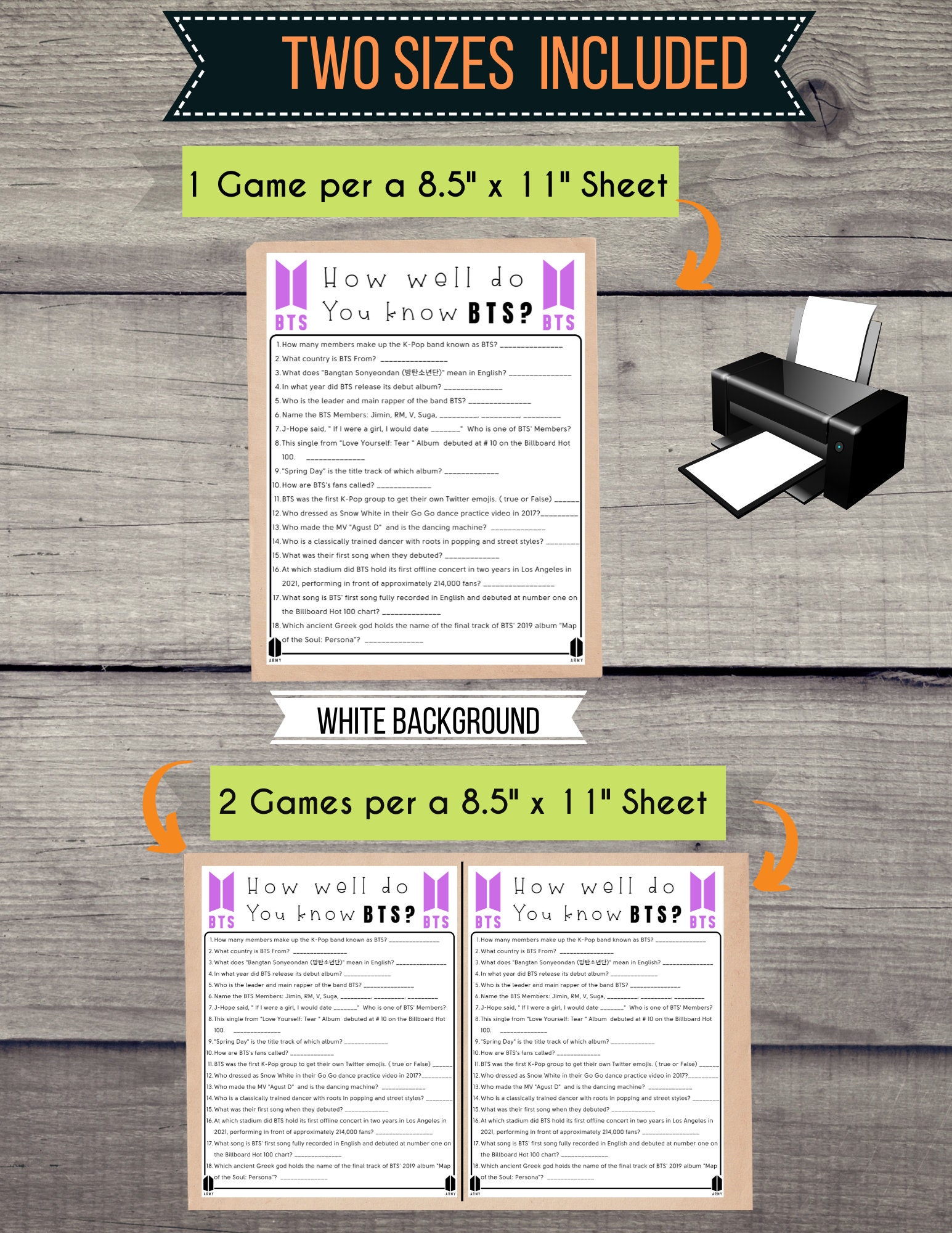 How Well Do You Know BTS Game, Printable Bts Trivia Game, BTS Fans, BTS ...