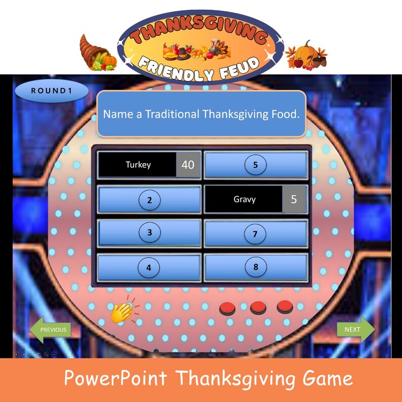 Powerpoint Thanksgiving Friendly Feud Game: Customizable Friendsgiving ...