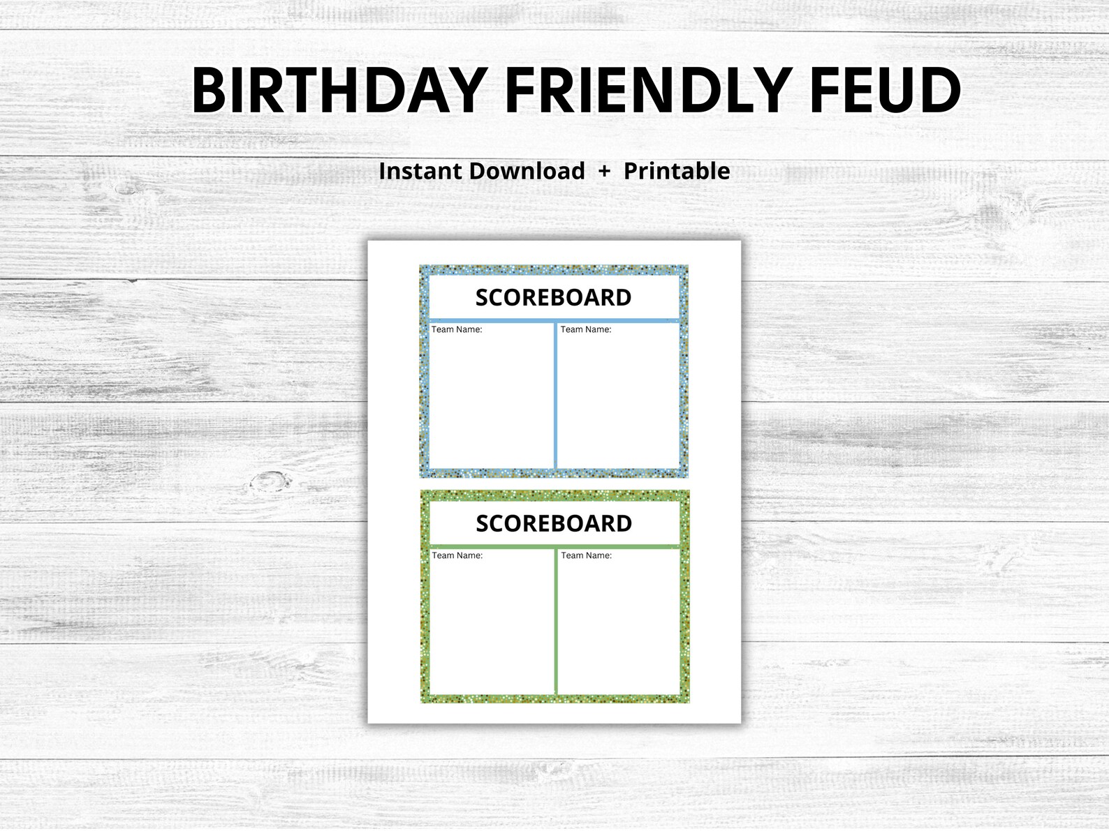 Birthday Friendly Feud Game, Printable Adult Birthday Party Game, 20th ...
