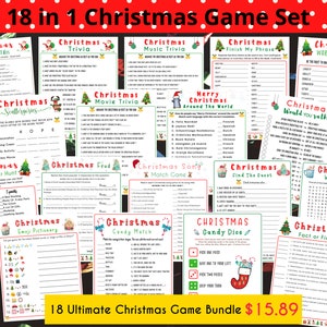 Christmas Jeopady Game Printable Fun Xmas Games All Ages Holiday Party ...