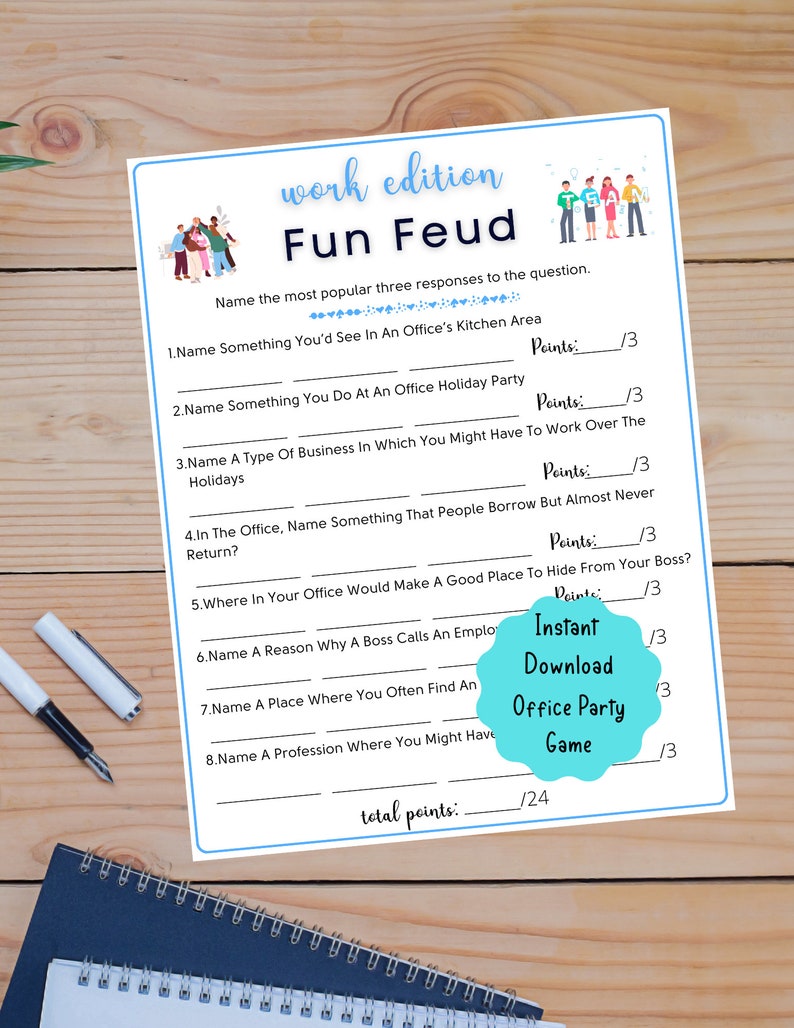 Office Party Fun Feud Game: Printable Icebreaker (PDF) - Etsy