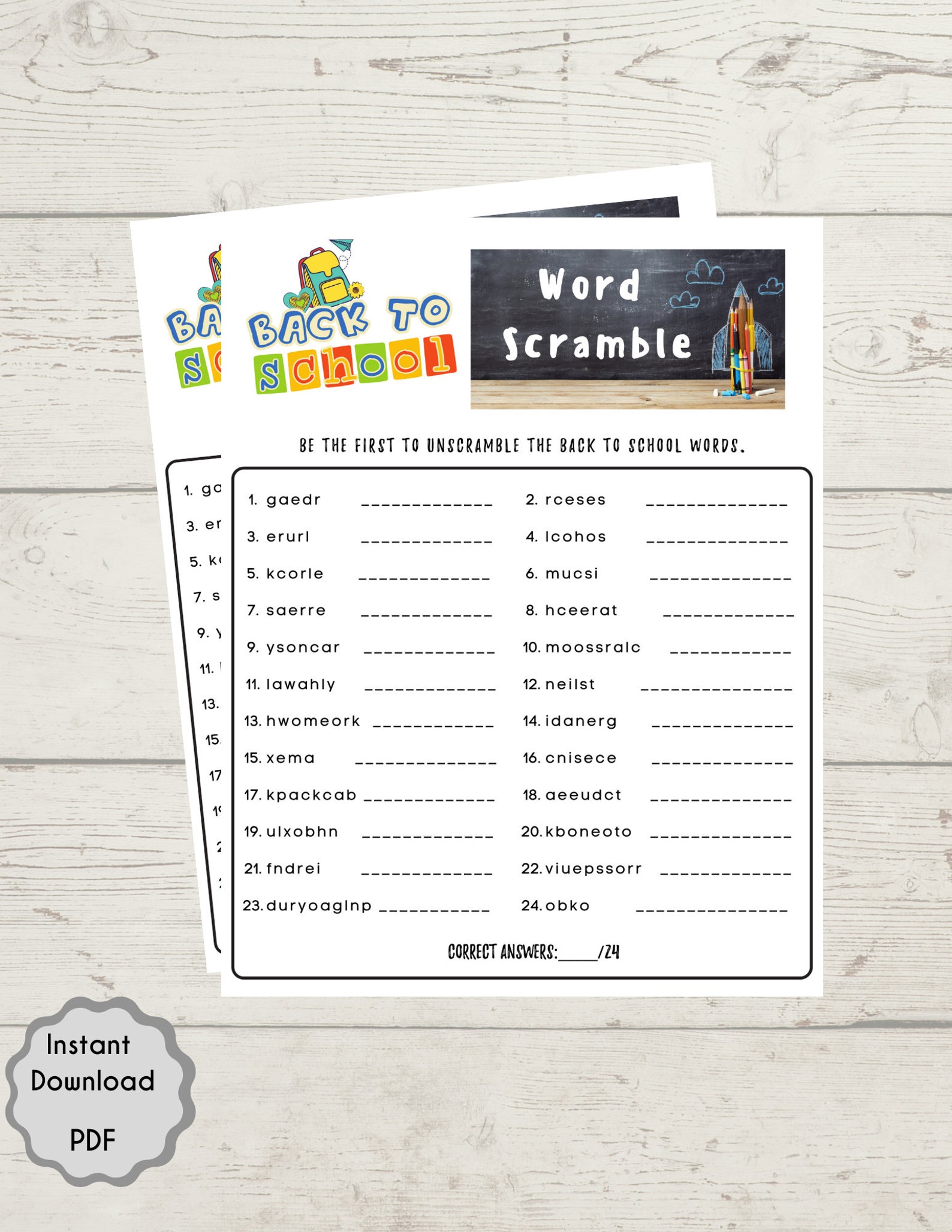 Back to School 6 Game Bundle Classroom Game for Kids - Etsy