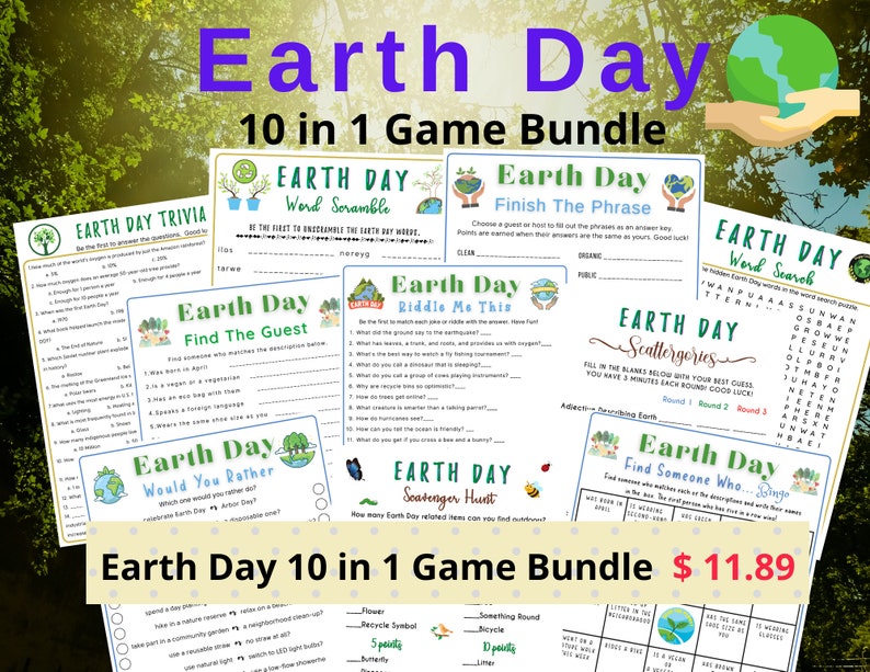 Earth Day Find Someone Bingo Game Fun Earth Day Printable Game for Kids ...