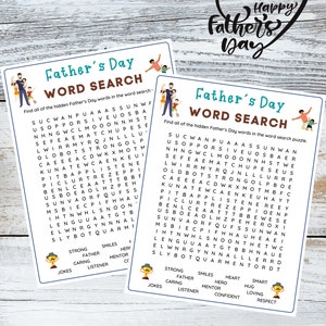Father's Day Word Search Game Father's Day Game for Kids & Adults ...