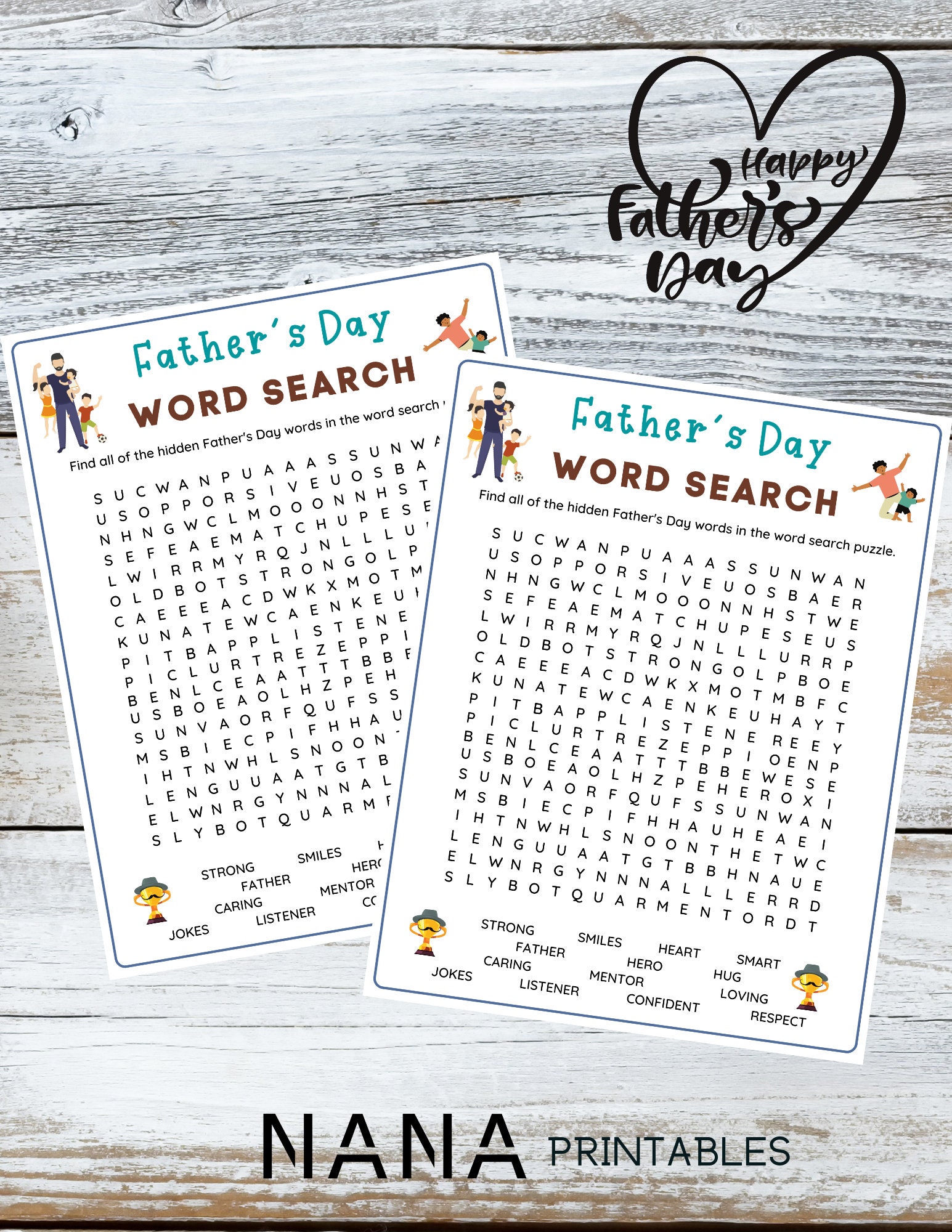 Father's Day Word Search Game Father's Day Game for Kids & Adults ...