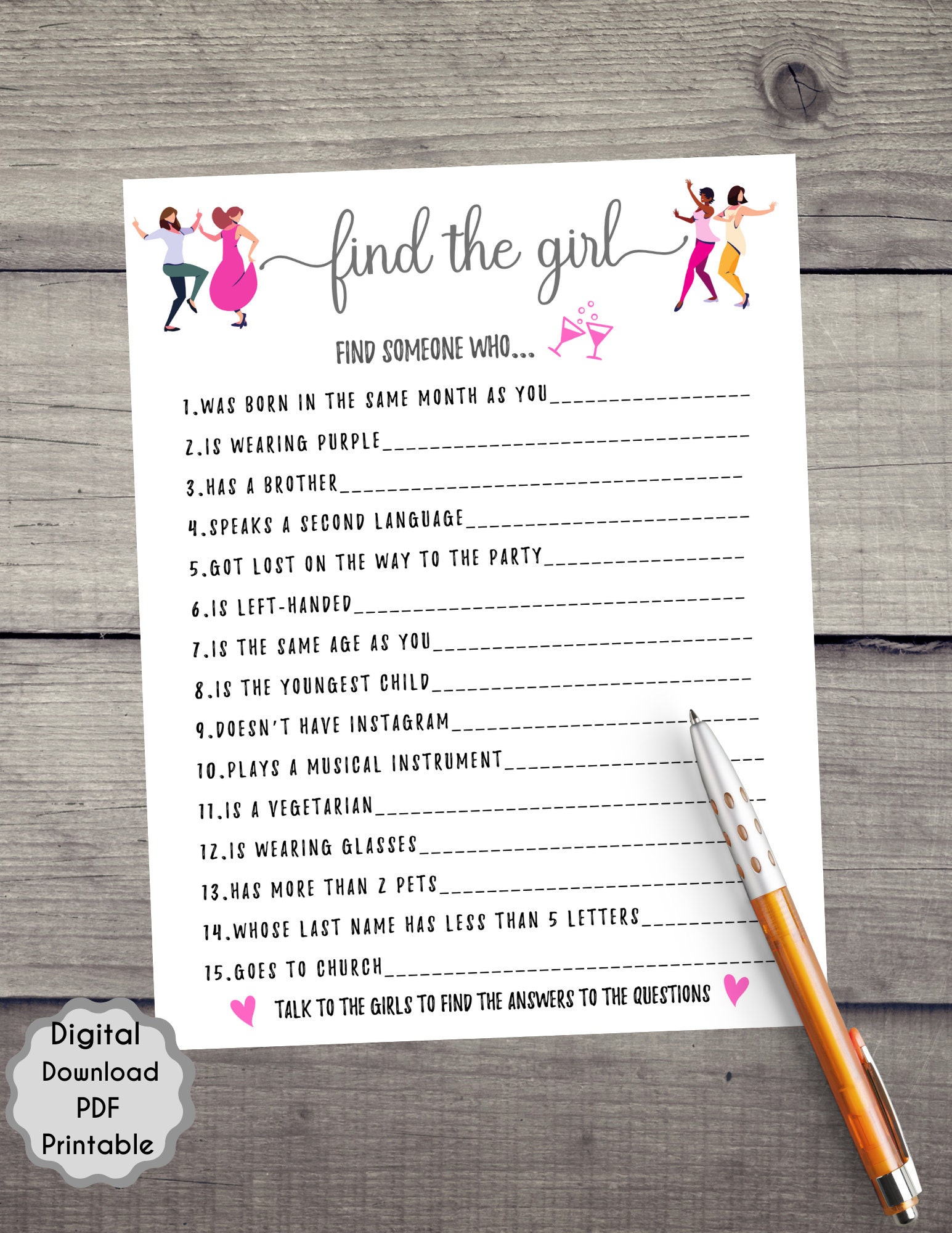 5 Ladies Night Game Bundle Fun Printable Ladies Party Games - Etsy