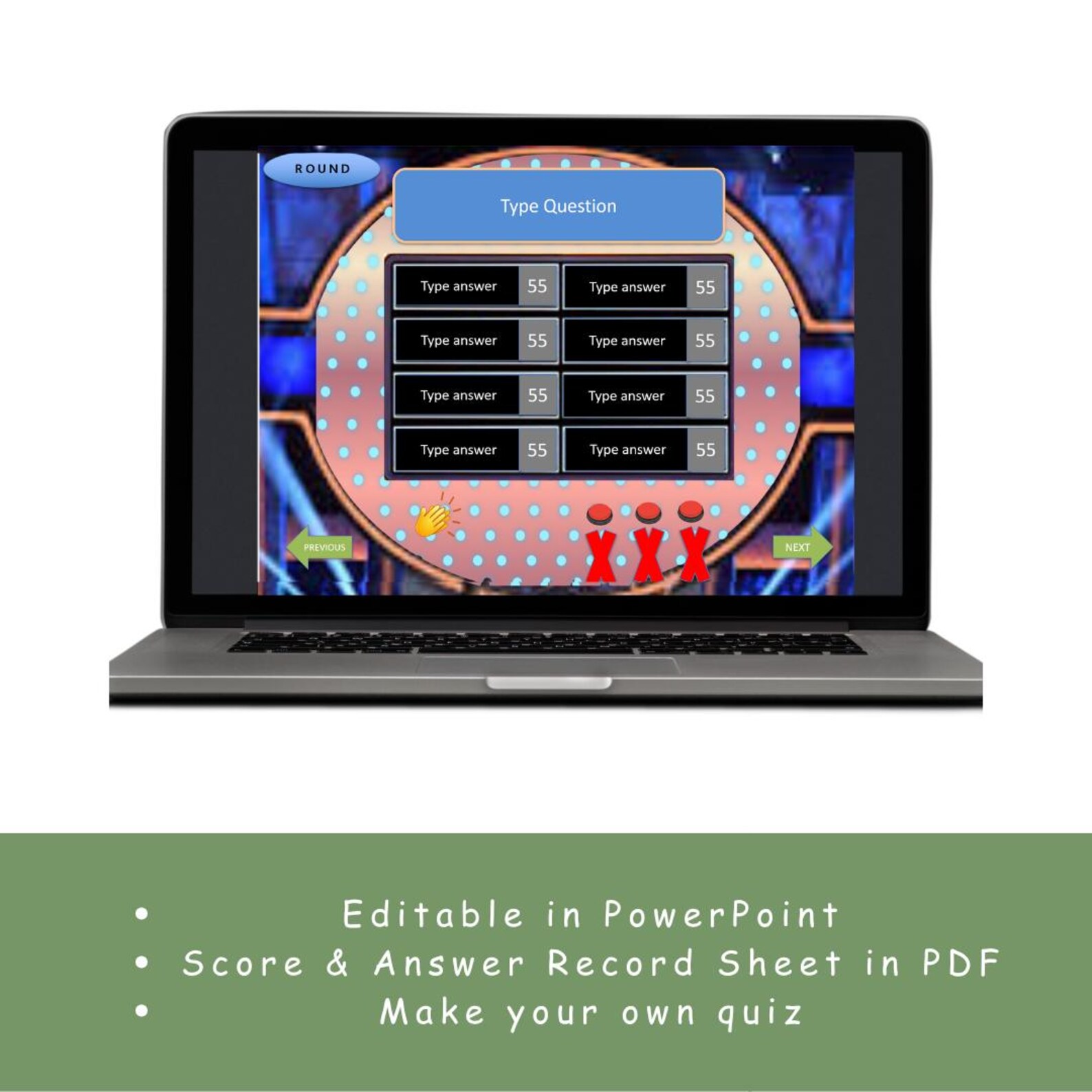 Back to School Friendly Feud Game: Editable Powerpoint Trivia (digital ...