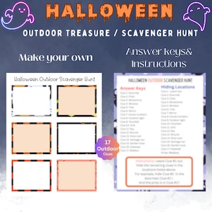 Halloween Outdoor Scavenger Hunt Printable Halloween Game Outdoor ...