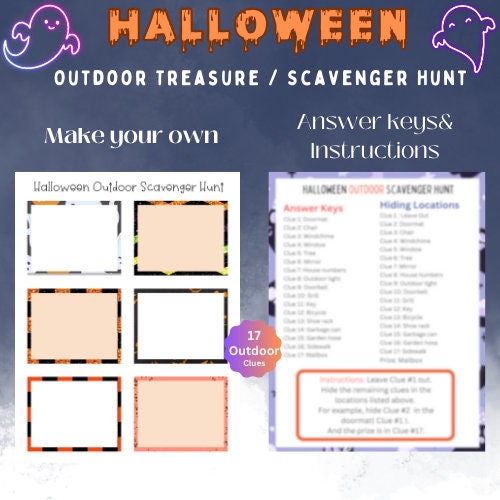 Halloween Outdoor Scavenger Hunt Printable Halloween Game Outdoor ...