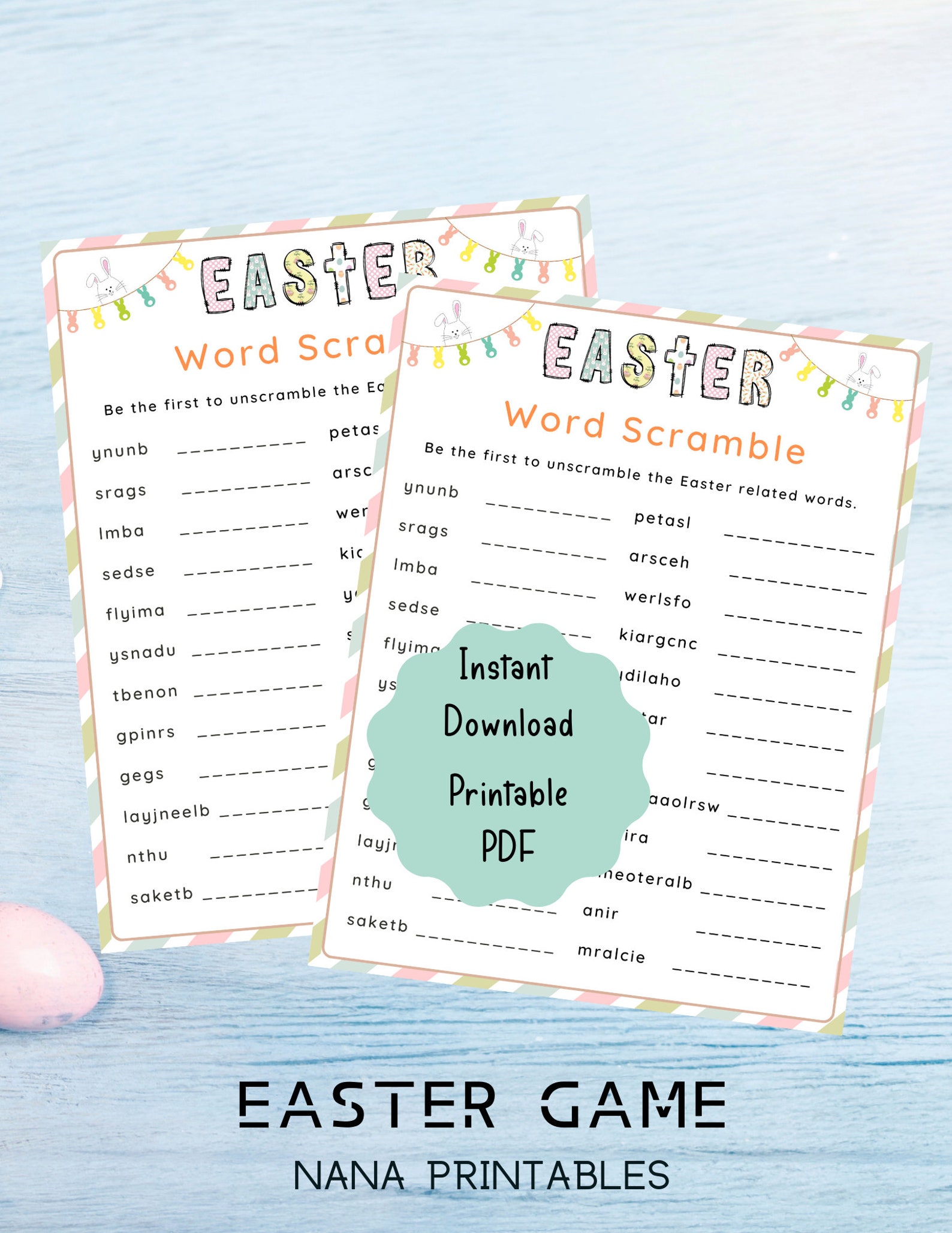 Easter Word Scramble Game Easter Printable Game for Kids, Teens ...