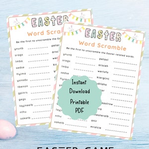 Easter Word Scramble Game Easter Printable Game for Kids, Teens ...